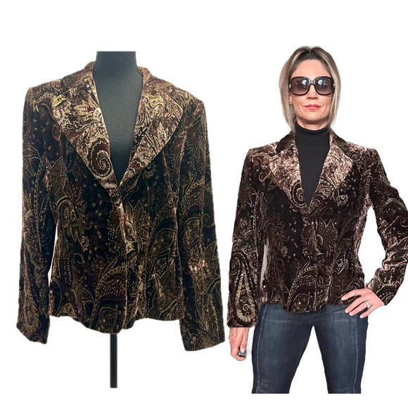 Peter Nygard | Jackets & Coats | Nygard Collection Brown Metallic Gold ...